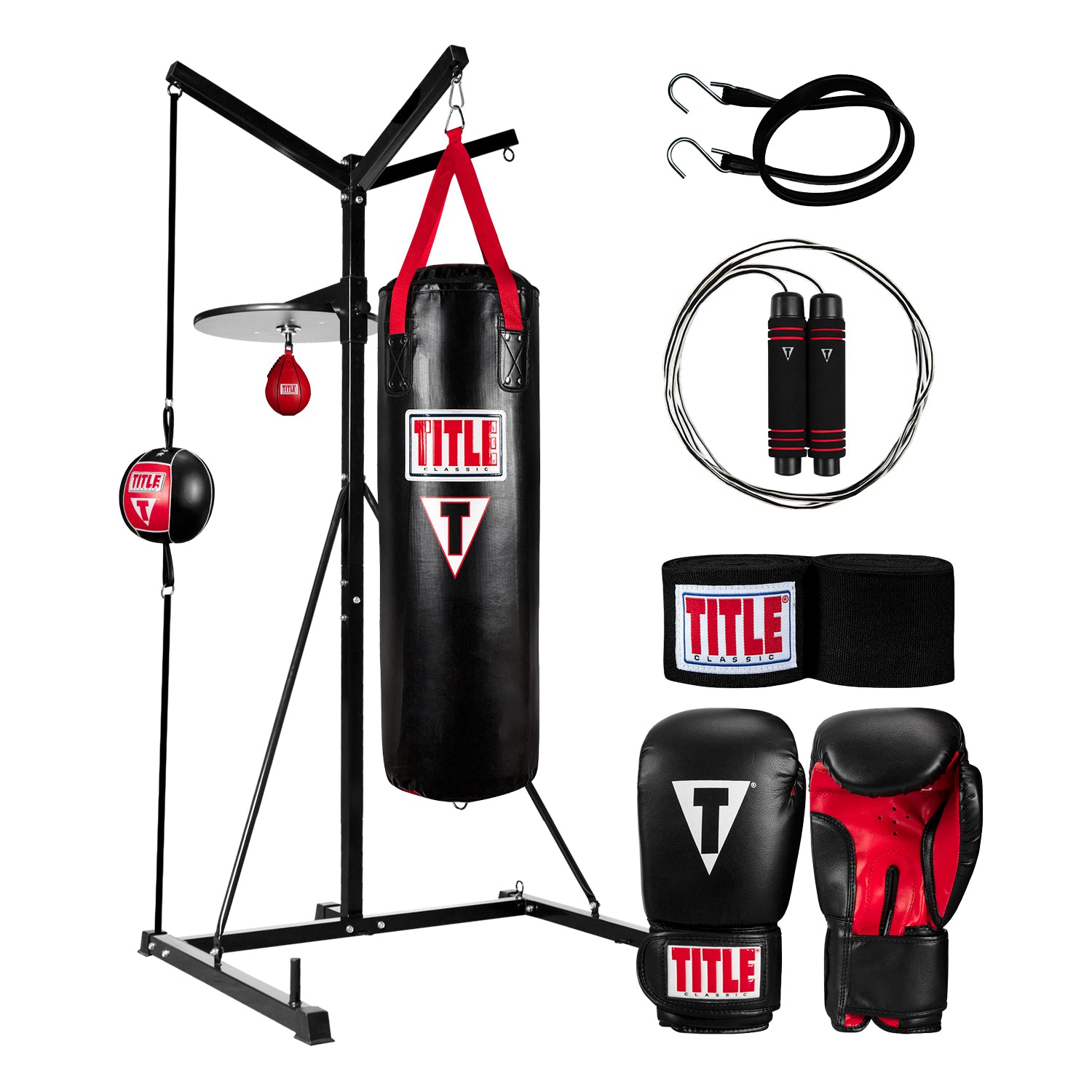 TITLE Boxing 4-Score Punching Bag Stand Bundle